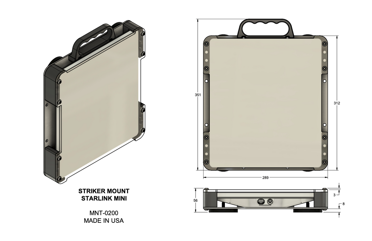 Striker Mount for Starlink Mini – Striker Fabrication